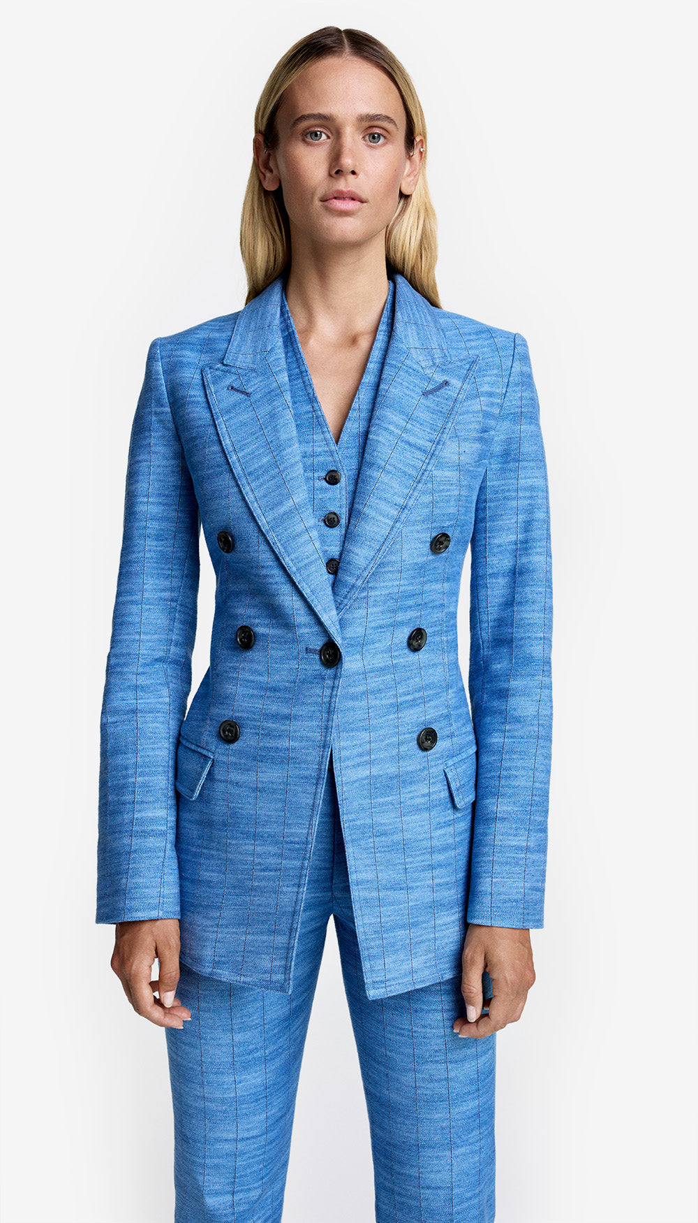 Not a DB Blazer in Denim Stripe | SMYTHE