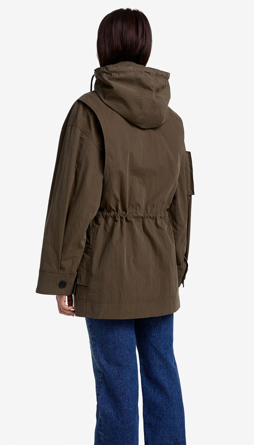 Hooded Flak Jacket in Army Green | SMYTHE