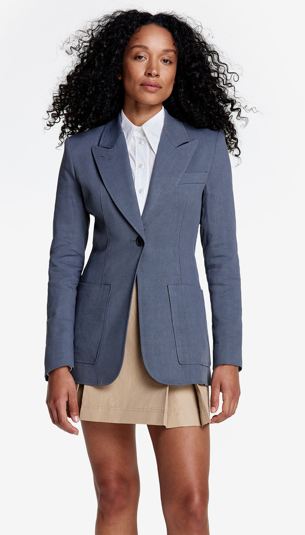 Patch Pocket Tailored Bf Blazer in Slate | SMYTHE