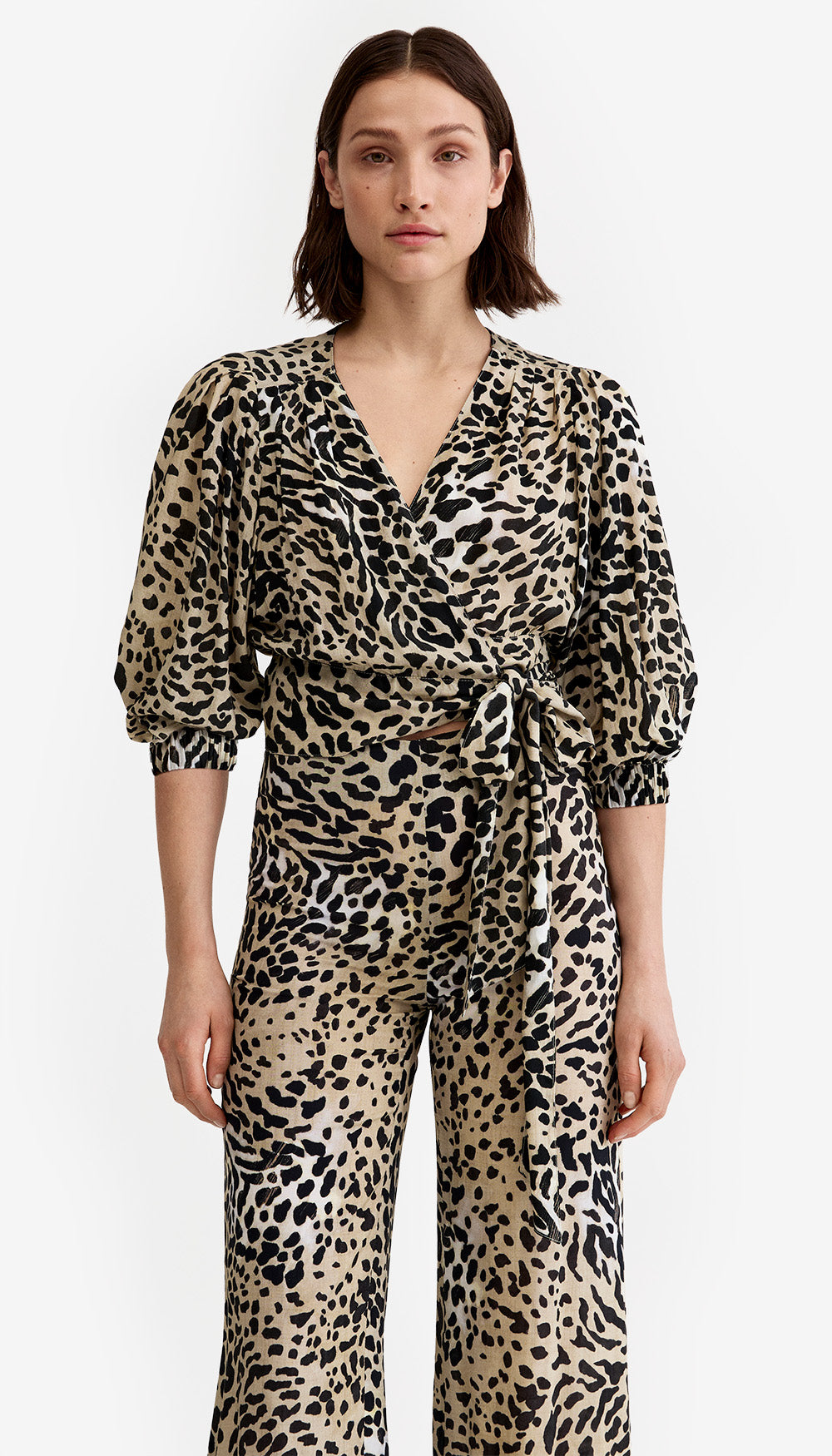 Wrap Tie Top in Leopard | SMYTHE